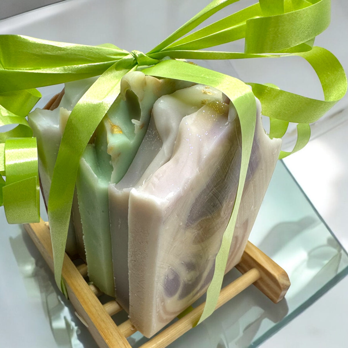 Sample Soaps with Bamboo Soap Tray – Blissful-Soap